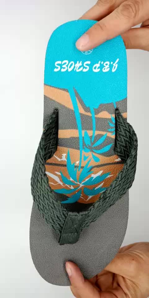 New Design Men Flip-flops Custom Logo Woven Wide Strap Designer Flip ...