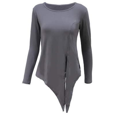 CONNY舞蹈练功上衣开叉绑带