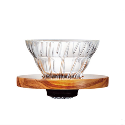 HARIOV60系列橄榄木玻璃滤杯