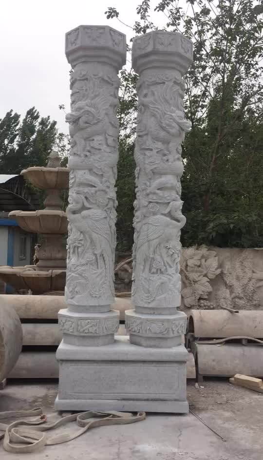 Hand Carved Stone Marble Pillar Solid Column For Outdoor Decoration ...