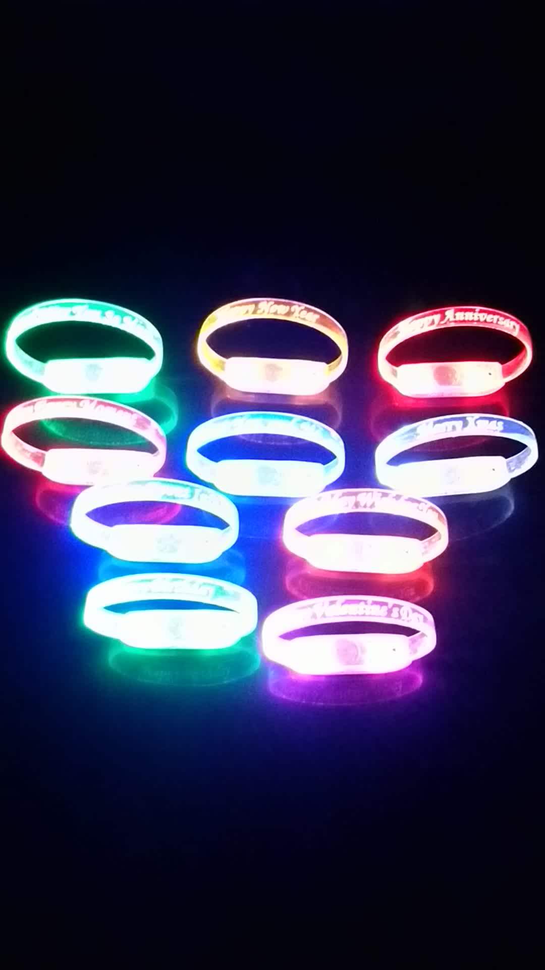 Custom Light Up Party Sound Activated Wristband Flashing Led Bracelets ...