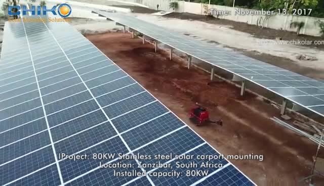 Waterproof Design Solar Mounting Structure For Aluminum Carport Pv ...