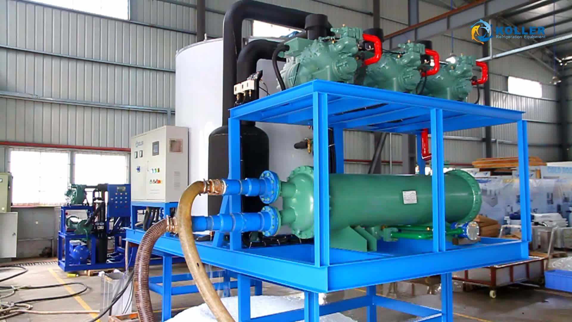 Koller Bitzer Flake Ice Maker 15000kg Concrete Cooling And Mixing Ice ...