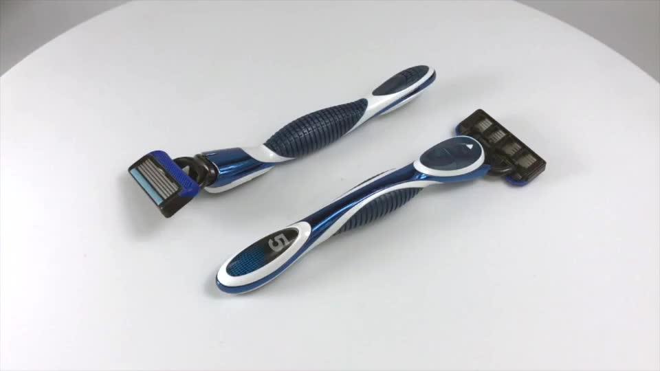 Ready To Ship Five Blade Razor Metal Handle Cartridge Changeable System ...