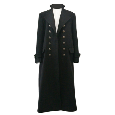 动物黑色毛呢外套林德沃同款