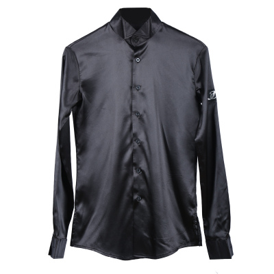 佳成男士新款仿真丝立领拉丁舞