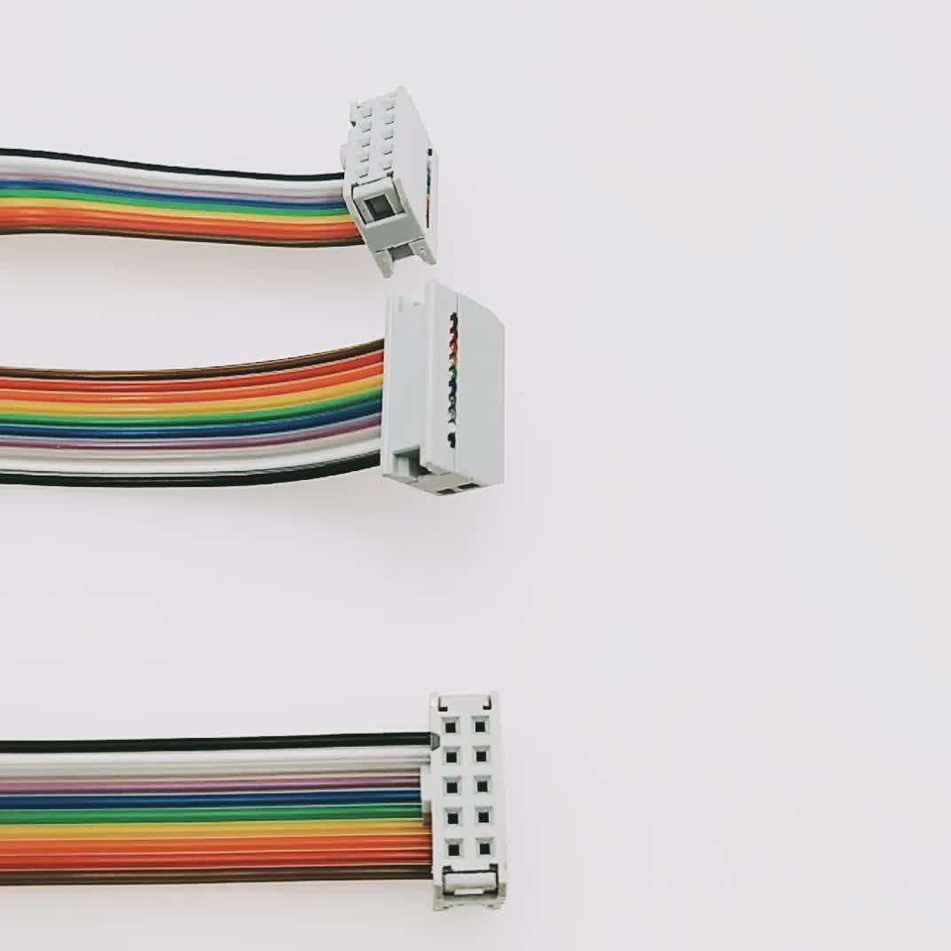 10pin 2.54mm Pitch Idc Connector To Terminal Flat Rainbow Ribbon Cable ...