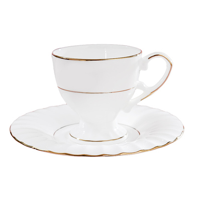 瑶华金边骨瓷英式下午茶咖啡杯碟