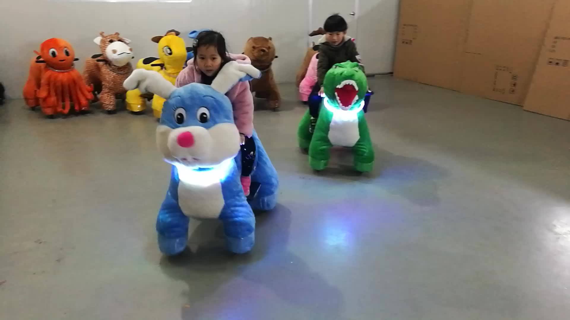 Coin Operated Dinosaur Motorized Plush Riding Animals Ride - Buy ...