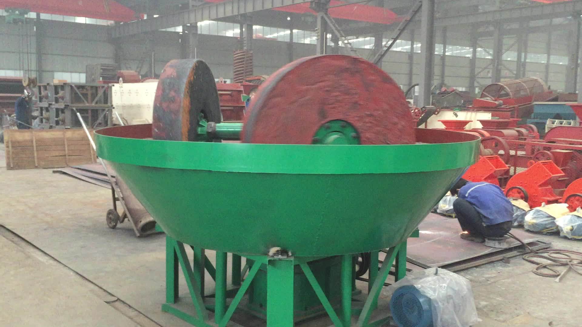 Three Rollers Gold Grinding Wet Pan Mill/three Wheels Gold Milling ...