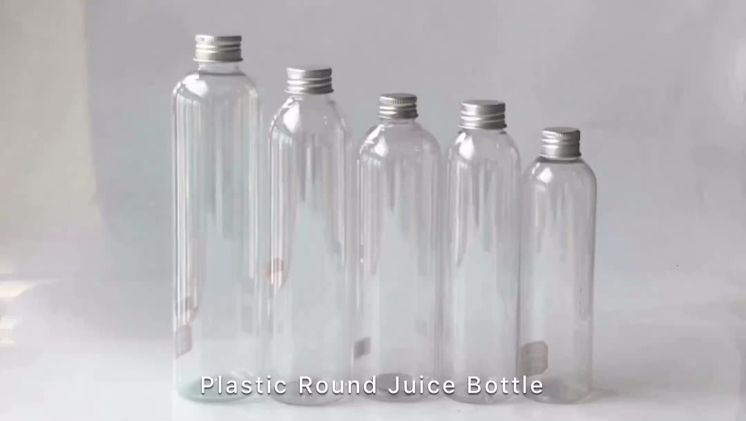 350ml Clear Plastic Pet Bottles W/black Caps For Juice Kombucha Iced ...