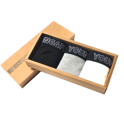 英文纯棉宽边运动女内裤