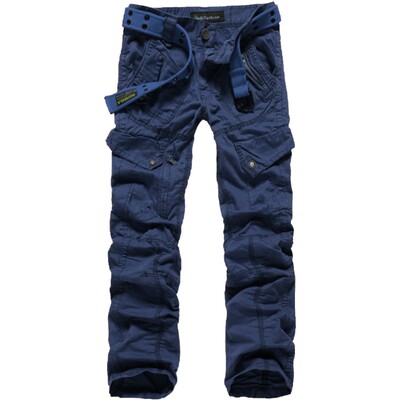 欧美潮多袋工装裤男裤长裤子宽松军裤户外运动街舞裤登山裤休闲裤