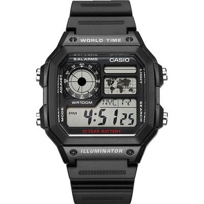 卡西欧防水方形运动风学生手表