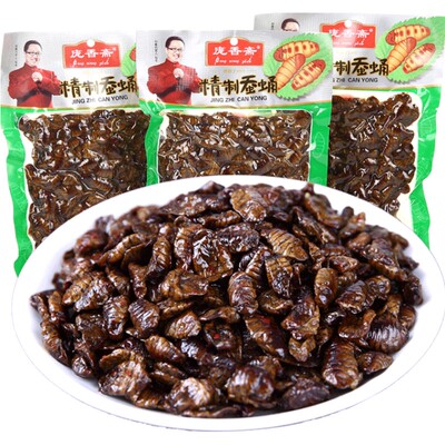 庞香斋水煮微辣即食蚕蛹油炸