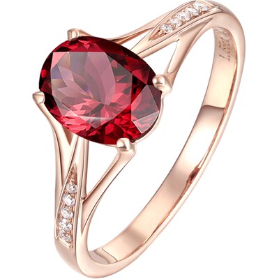 莉萨克拉玫瑰金彩色石榴石戒指