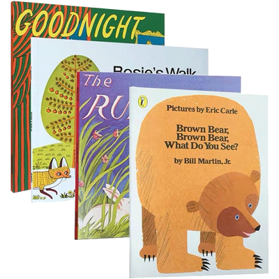 英文原版 Brown Bear What Do You See goodnight moon Rosie's Walk the Runaway Bunny等4本 廖彩杏推荐书单图书送音频比得兔