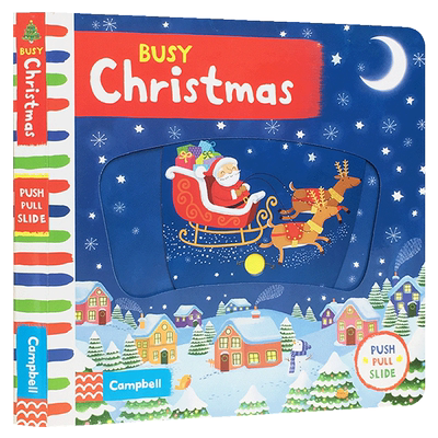 英文原版Busy book系列Christmas忙碌的圣诞节1-2-3-4-5岁宝宝启蒙认知手指机关推拉书绘本好习惯养成zoo公园Park机场Airport