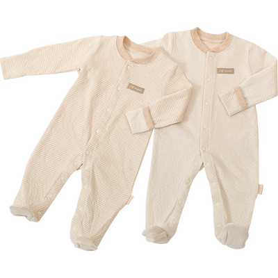 英国双层彩棉婴儿哈衣