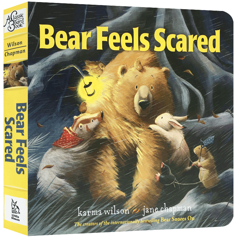 英文原版绘本吴敏兰推荐 Days with Bear系列 Bear Feels Scared 纸板书 0-3-6岁儿童启蒙英语 亲子共读 小熊感到害怕