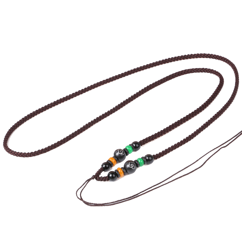 手工编织油青翡翠和田吊坠挂绳