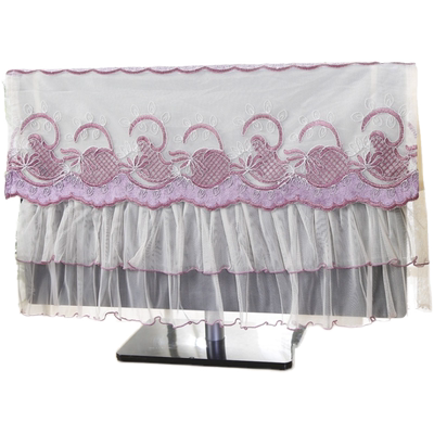 蕾丝双层台式盖巾布电脑罩