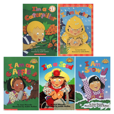 英文原版 I Am Water/Caterpillar/Snow/Apple/Seed 5册 廖彩杏书单 学乐分级科普阅读绘本图画书读物 Scholastic Reader L1
