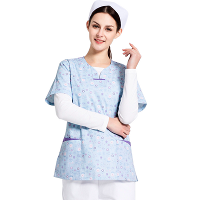 安诺涤棉印花透气女款医生手术服