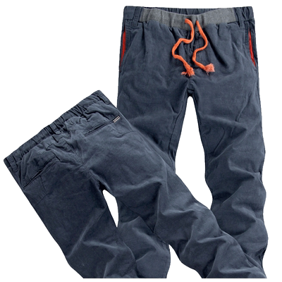 高弹力平绒修身小脚抽绳休闲裤