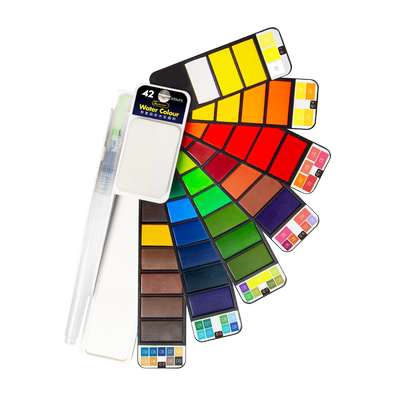 秀普扇形固体水彩绘画工具套装