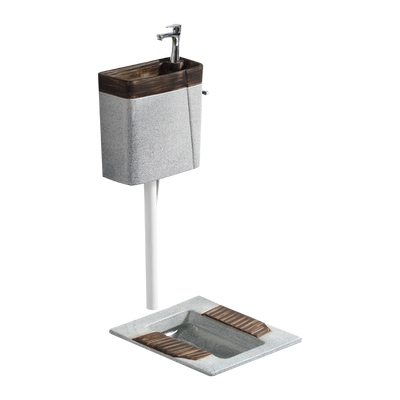 酒店公寓彩色水箱套装厕所蹲便器