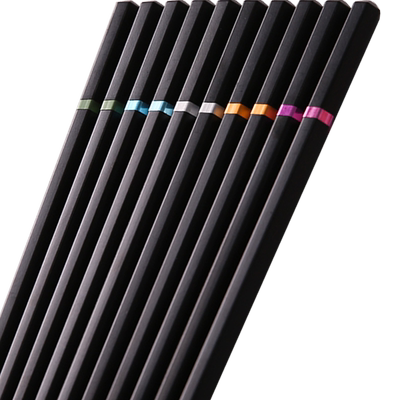 双枪合金筷子无蜡家用尖头不锈