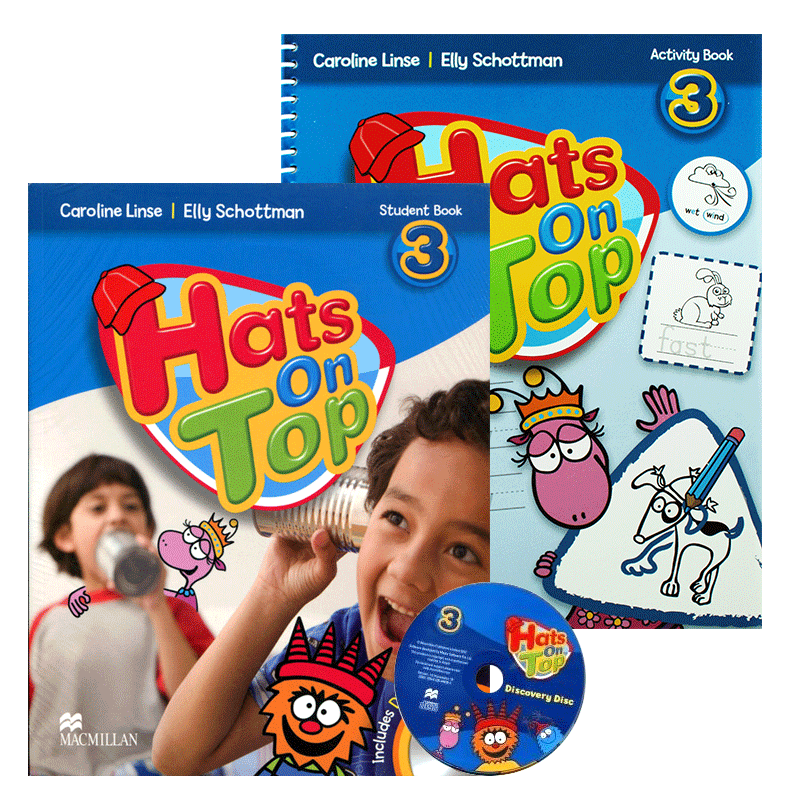 英国原版进口麦克米伦幼儿启蒙英语培训课程 hats on top3级 幼儿英文课本宝宝入门零基础启蒙英语学生书+活动手册