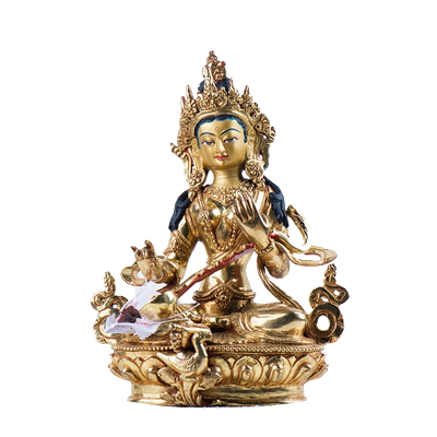 妙音天女7寸全鎏金铜像