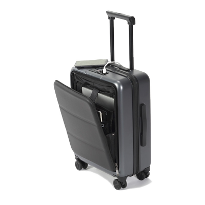 前开盖万向轮轻便可充电拉杆箱