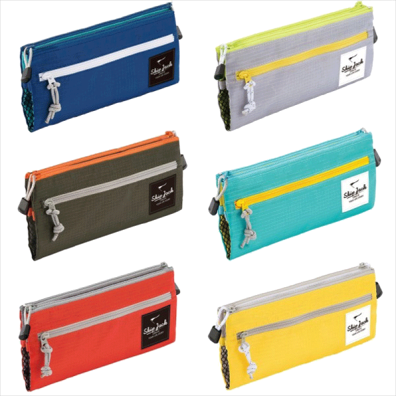 日本marks户外复古双层轻薄笔袋