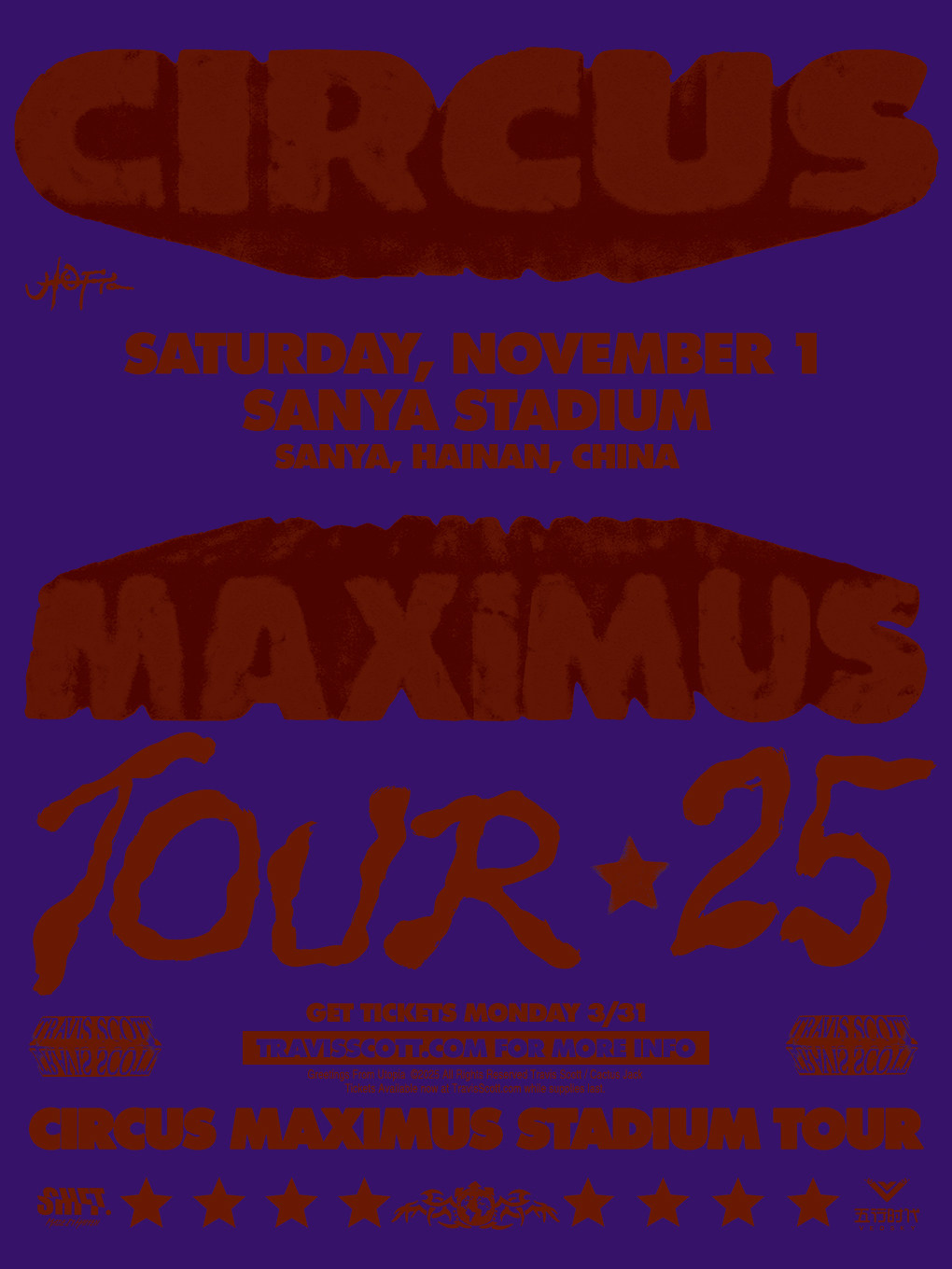 中国澳门TRAVIS SCOTT CIRCUS MAXIMUS 2025澳门站时间、地点、门票价格 - 东方演出网