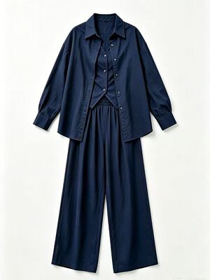 爆米花～老钱风度假棉麻时尚套装女9963