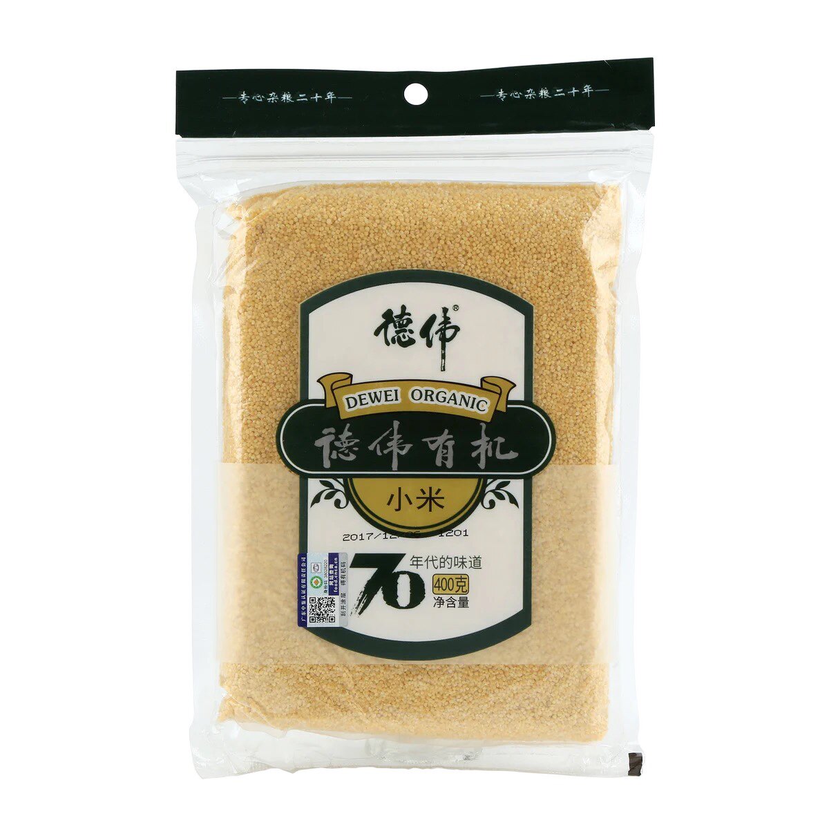 德伟有机小米400g黄小米新米小黄米宝宝儿童煮粥煮稀饭东北粗粮食