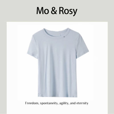 MO&ROSY【小汀蓝】 简约套头圆领短袖MR409L036
