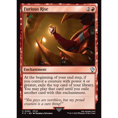 呆呆龙 万智牌 怒火昂扬 Furious Rise 平/闪/扩画 最终幻想