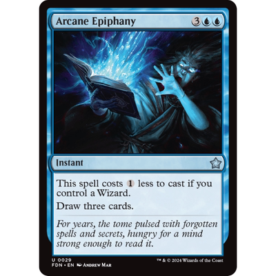 万智牌 秘法顿悟 Arcane Epiphany 平/闪 基石构筑 FDN 蓝色 银