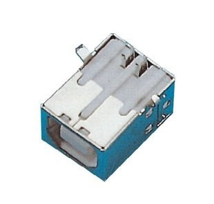 USB连接器 B型母座接插件 90度弯针插板式USB接口打印机接口 全铜