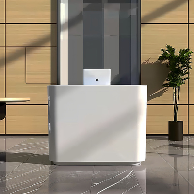 简约酒店导购咨询迎宾台烤漆前台接待台圆弧形小吧台服装店收银台