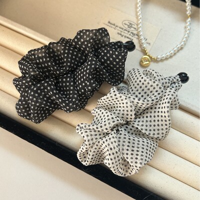 春夏韩系新款波点香蕉夹发量少竖夹气质马尾发夹女高级感精致头饰