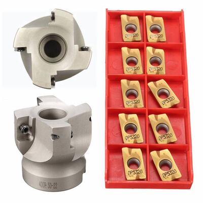 1Set 50mm BAP400R-50-22 Face End Mill Cutter 4 Flute Precisi