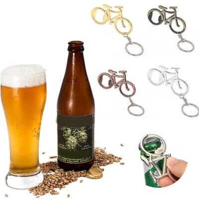 Creative Zinc Alloy Beer Bottle Opener Bicycle Keychain Key