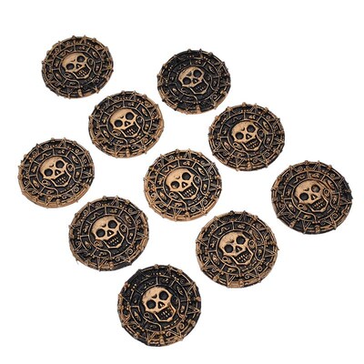 Lychee 10pcs Plastic Pirate Coins Decorative Non-currency Co