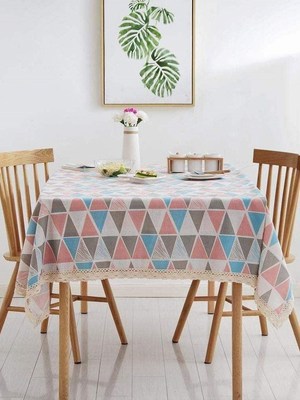 tablecloth cover embroider round blue square party picnic