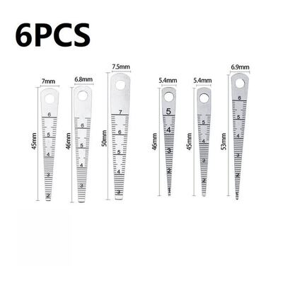 6 Pcs Wedge Feeler Calliper Gap Gauge Bore Gauge 0-70mm Insi